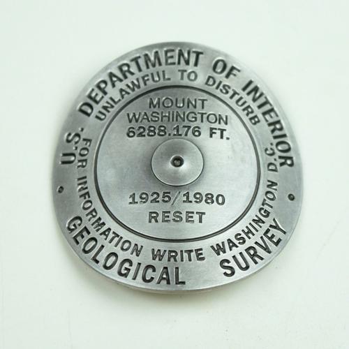 Hiking Stick Medallion, USGS Marker – Mount Washington Observatory