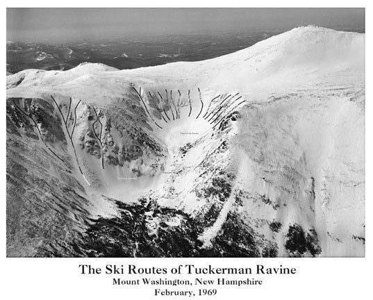 Poster, Ski Routes of Tuckerman Ravine – Mount Washington Observatory